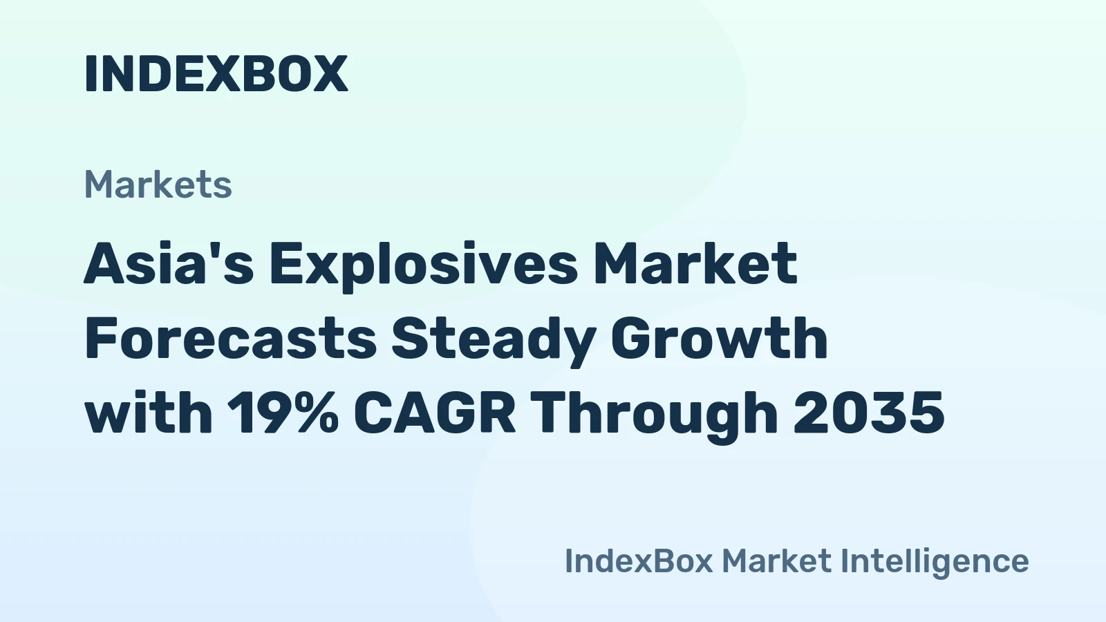 Asia's Explosives Market Forecasts Steady Growth with 19% CAGR Through 2035