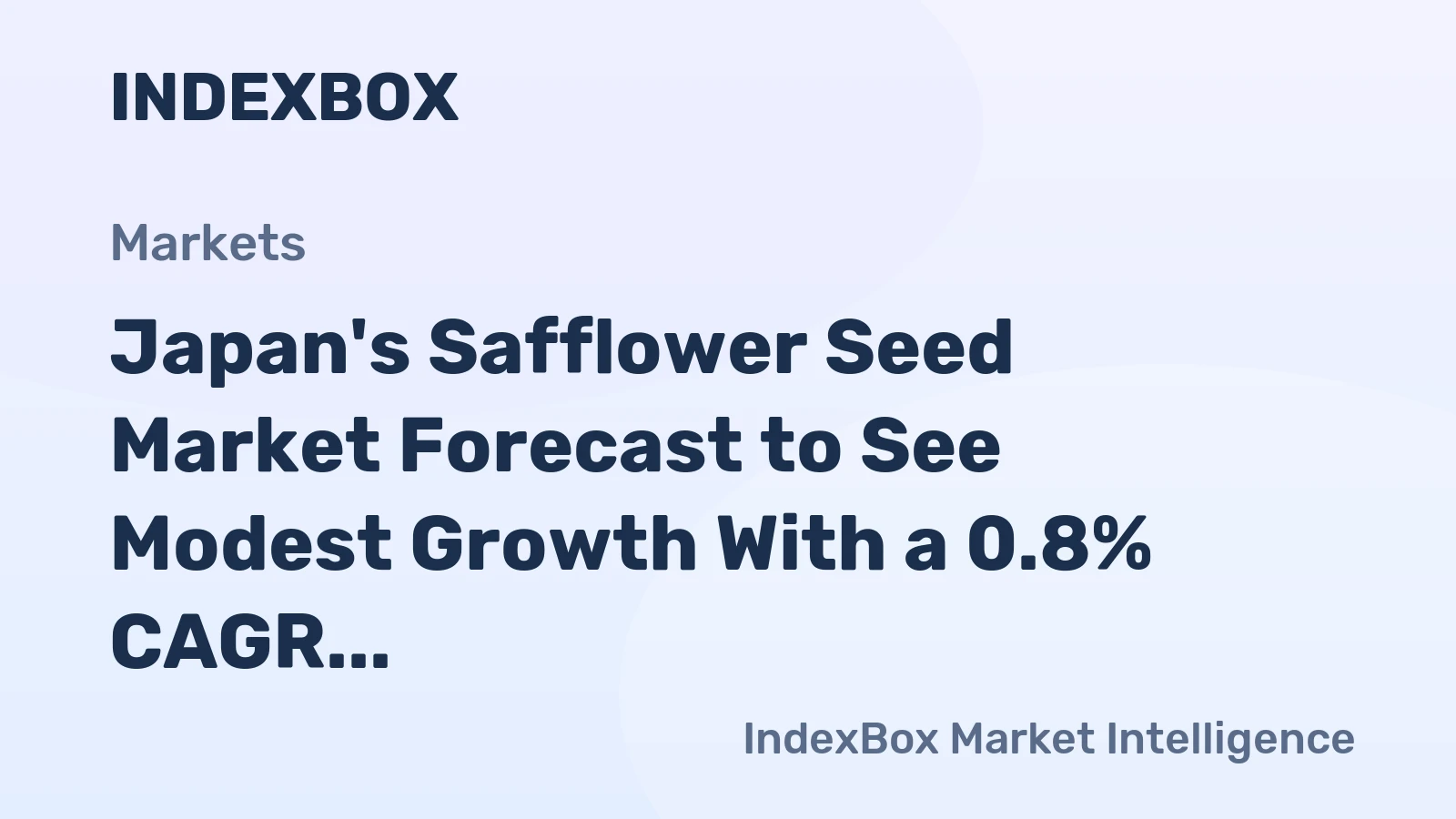 Japan's Safflower Seed Market Forecast to See Modest Growth With a 0.8% CAGR in Value