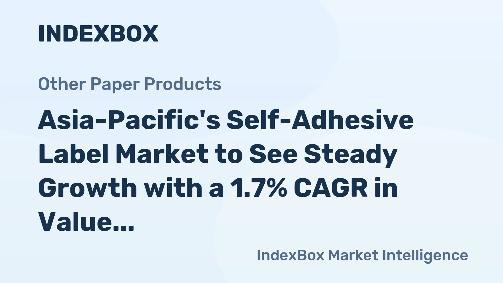 Asia-Pacific's Self-Adhesive Label Market to See Steady Growth with a 1.7% CAGR in Value Through 2035