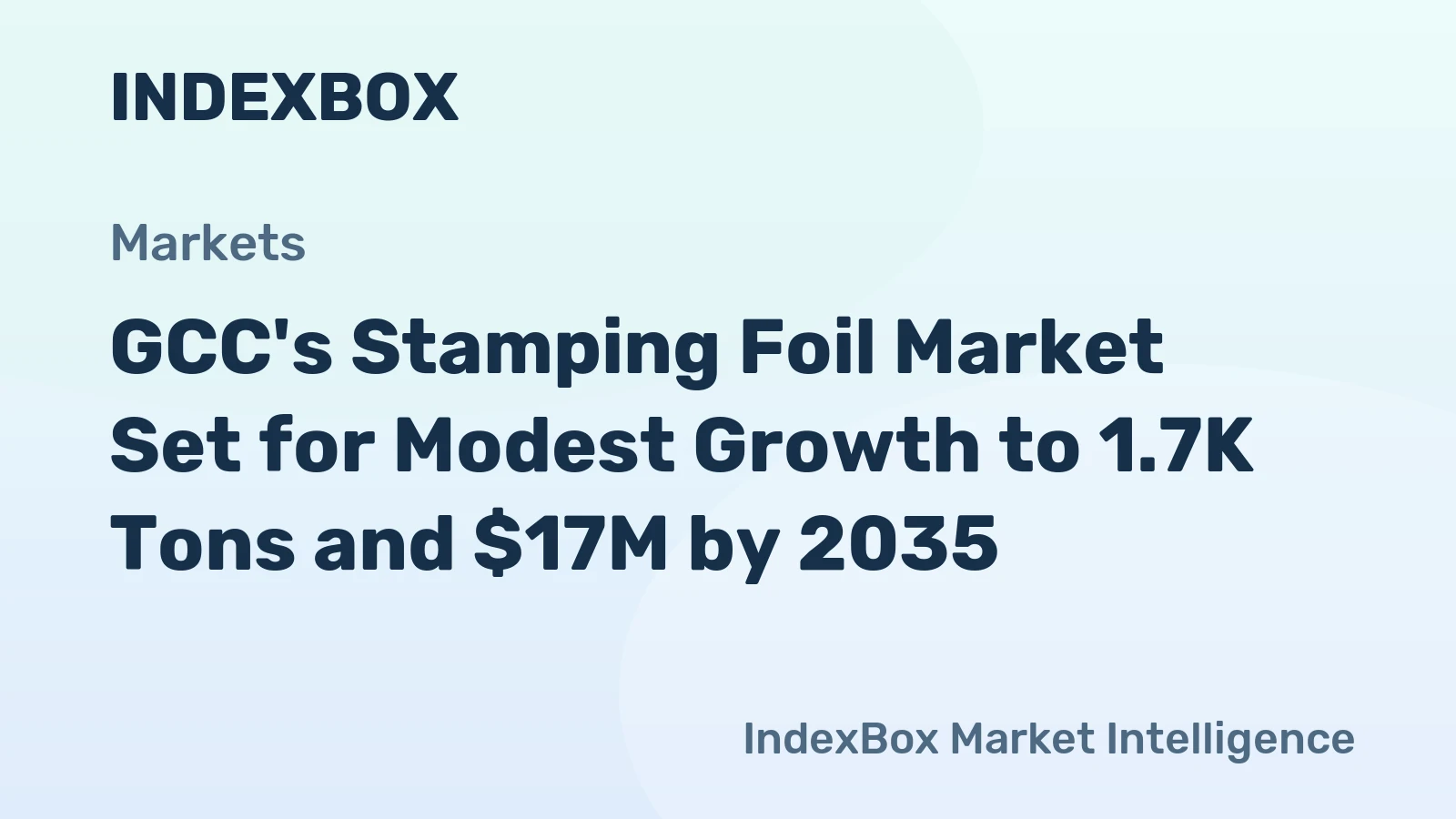 GCC's Stamping Foil Market Set for Modest Growth to 1.7K Tons and $17M by 2035