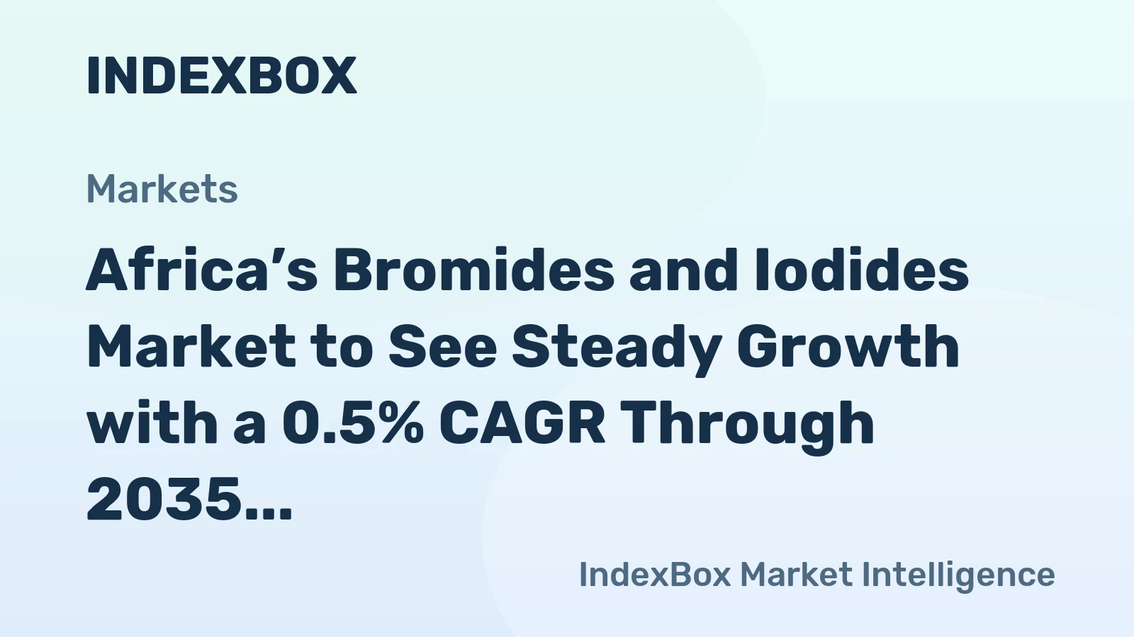 Africa’s Bromides and Iodides Market to See Steady Growth with a 0.5% CAGR Through 2035