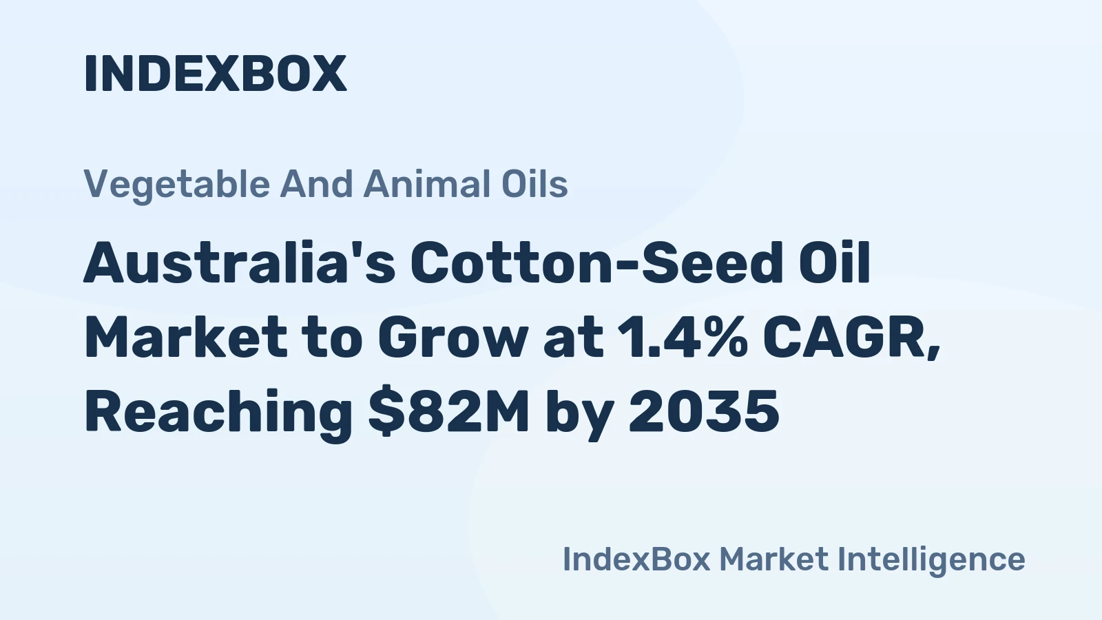 Australia's Cotton-Seed Oil Market to Grow at 1.4% CAGR, Reaching $82M by 2035