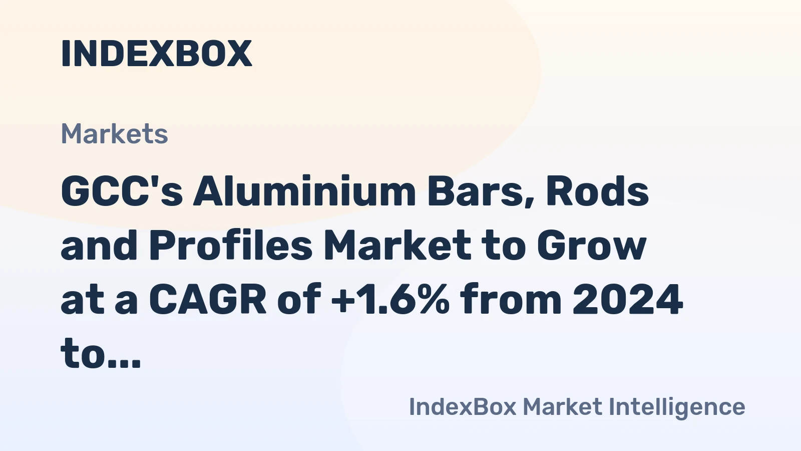 GCC's Aluminium Bars, Rods and Profiles Market to Grow at a CAGR of +1.6% from 2024 to 2035