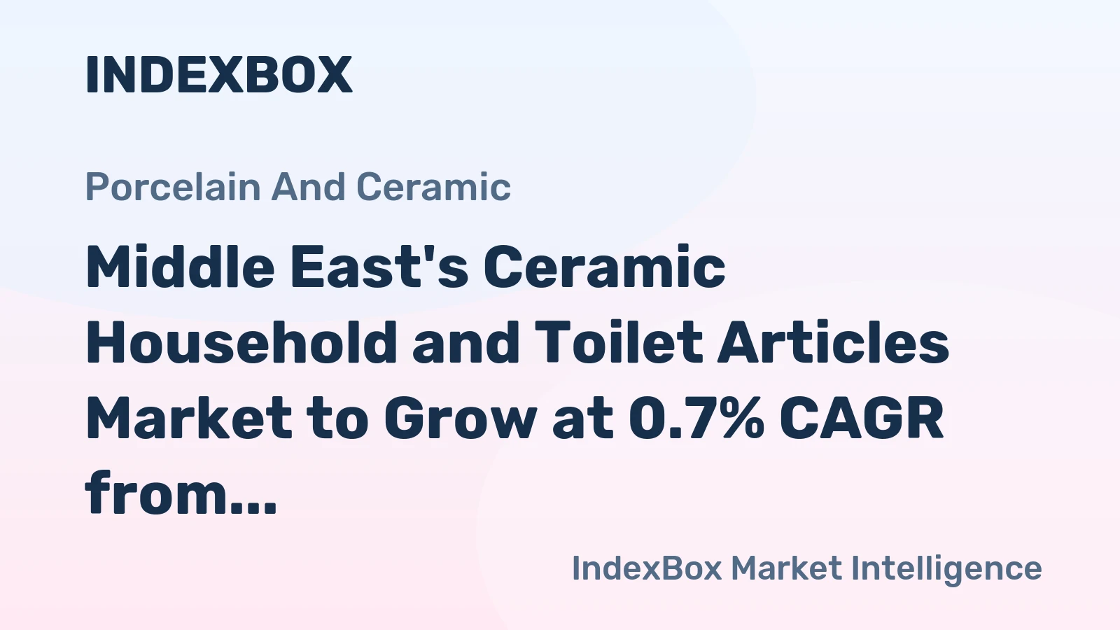 Middle East's Ceramic Household and Toilet Articles Market to Grow at 0.7% CAGR from 2024-2035, Reaching 404K Tons by 2035