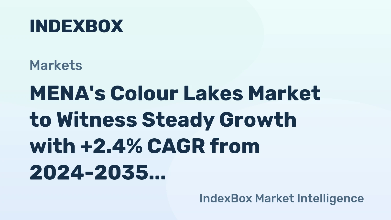 MENA's Colour Lakes Market to Witness Steady Growth with +2.4% CAGR from 2024-2035