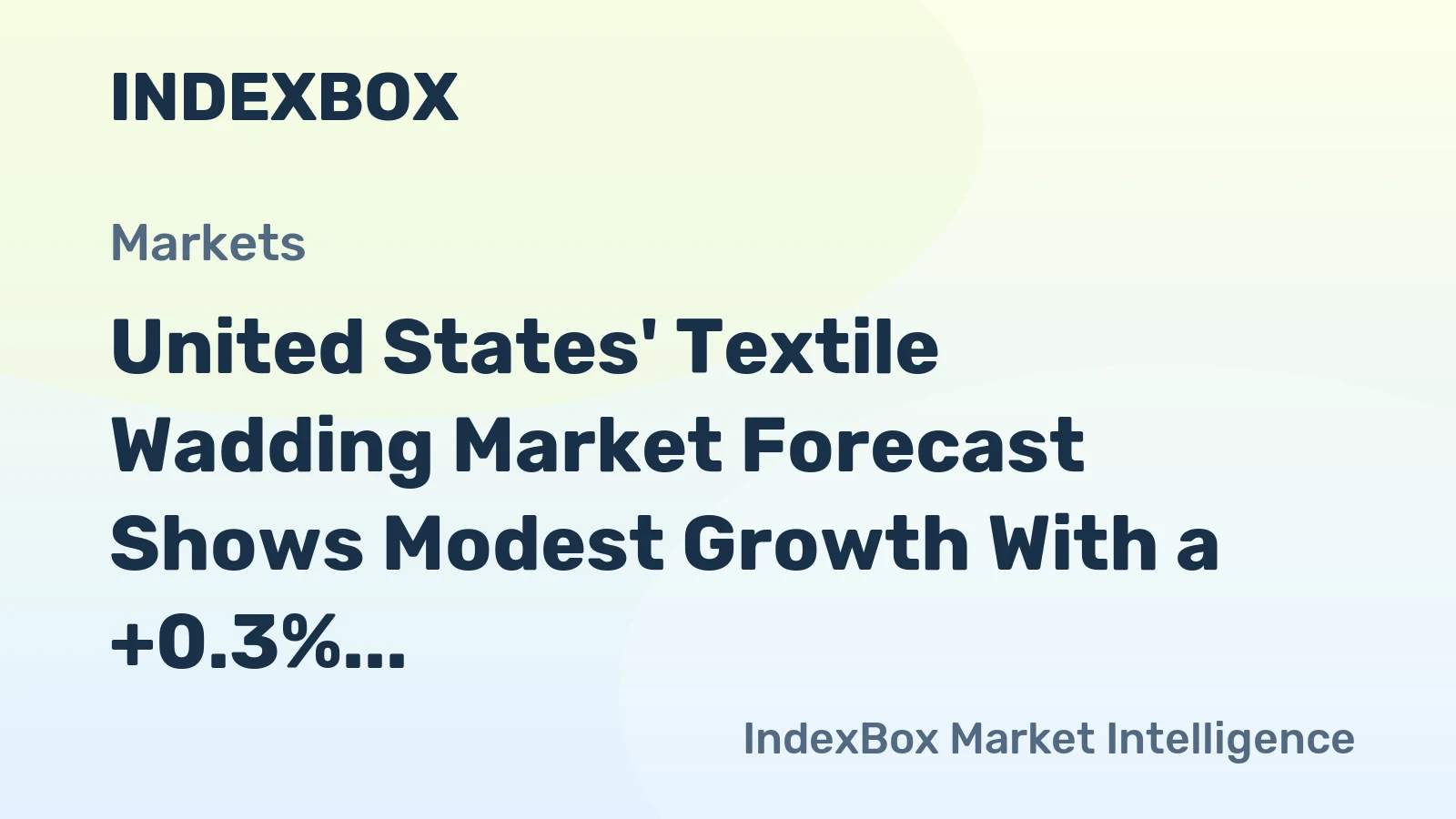 United States' Textile Wadding Market Forecast Shows Modest Growth With a +0.3% CAGR in Value