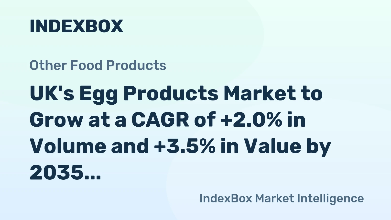 UK's Egg Products Market to Grow at a CAGR of +2.0% in Volume and +3.5% in Value by 2035