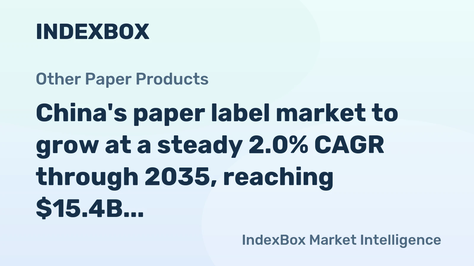 China's paper label market to grow at a steady 2.0% CAGR through 2035, reaching $15.4B, driven by sustained domestic demand.