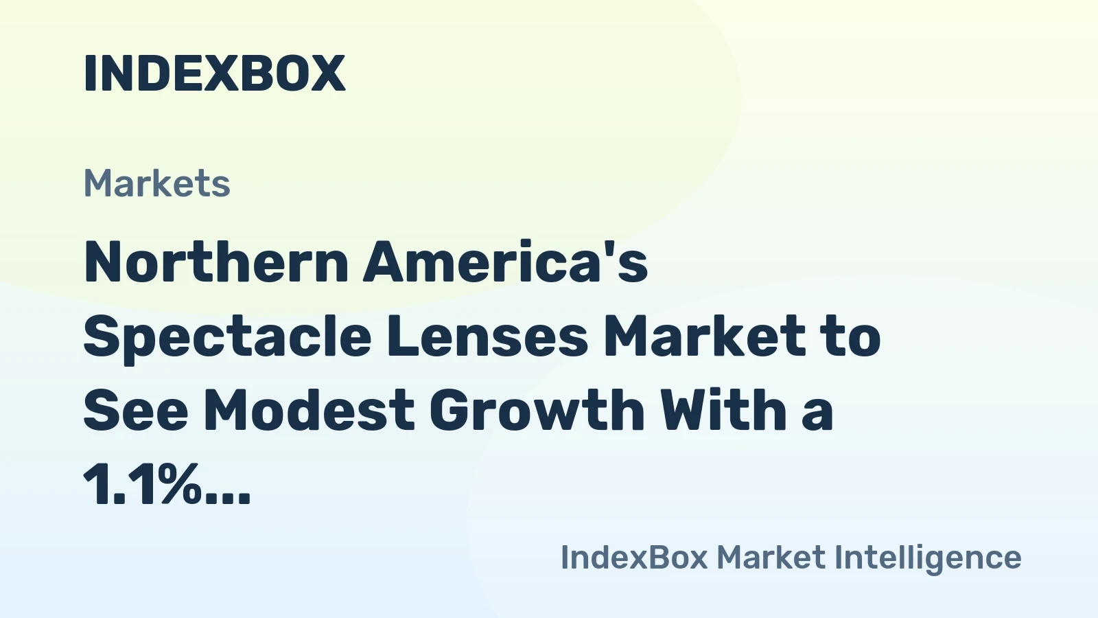 Northern America's Spectacle Lenses Market to See Modest Growth With a 1.1% CAGR in Value Through 2035