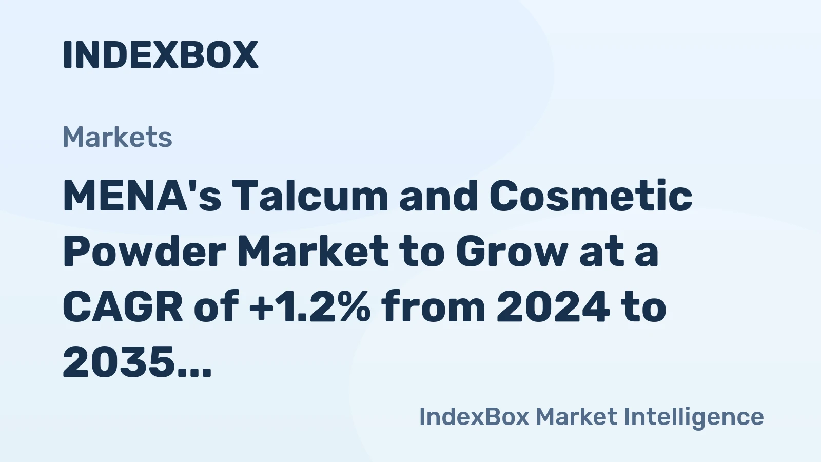 MENA's Talcum and Cosmetic Powder Market to Grow at a CAGR of +1.2% from 2024 to 2035