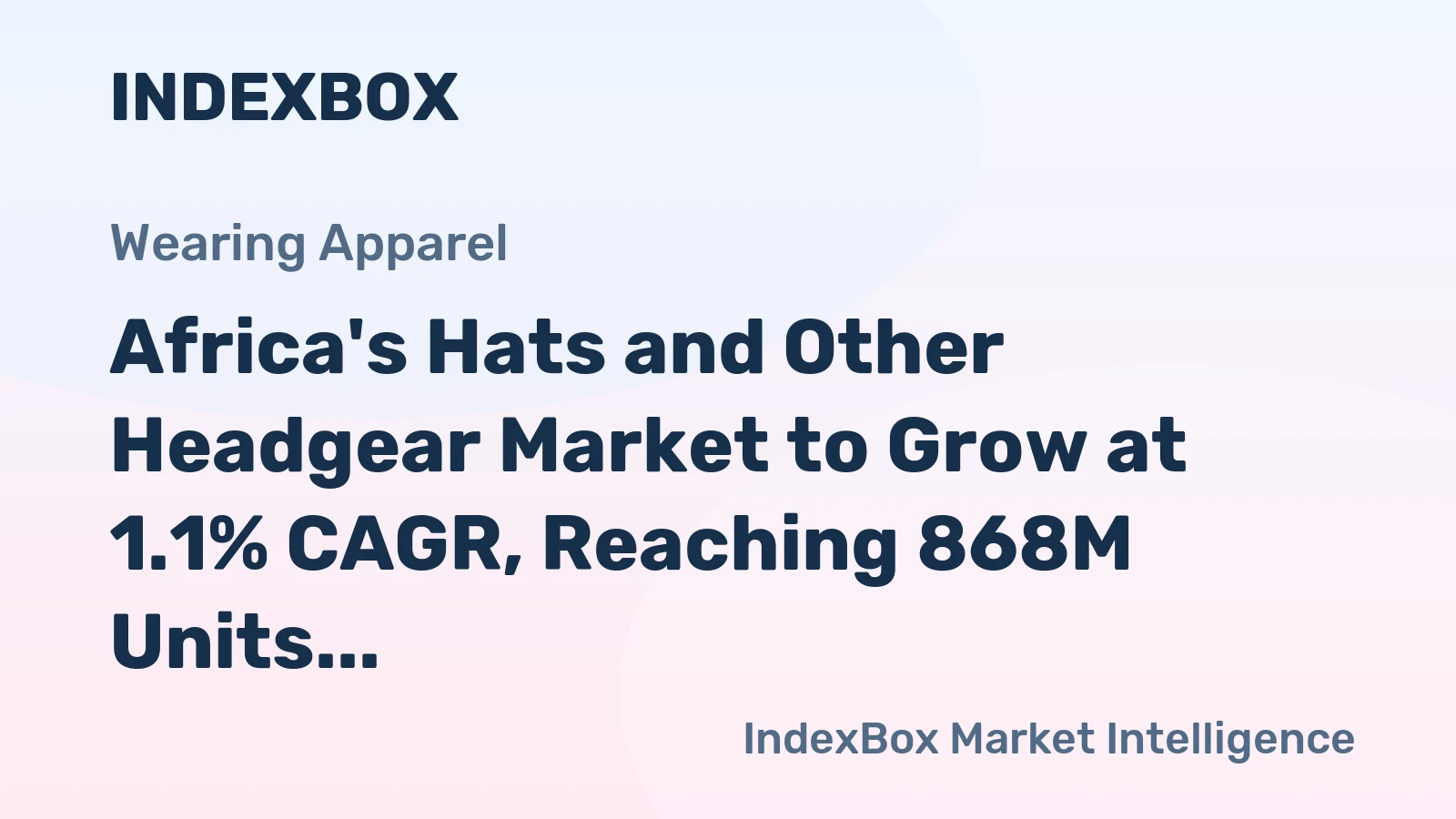 Africa's Hats and Other Headgear Market to Grow at 1.1% CAGR, Reaching 868M Units by 2035