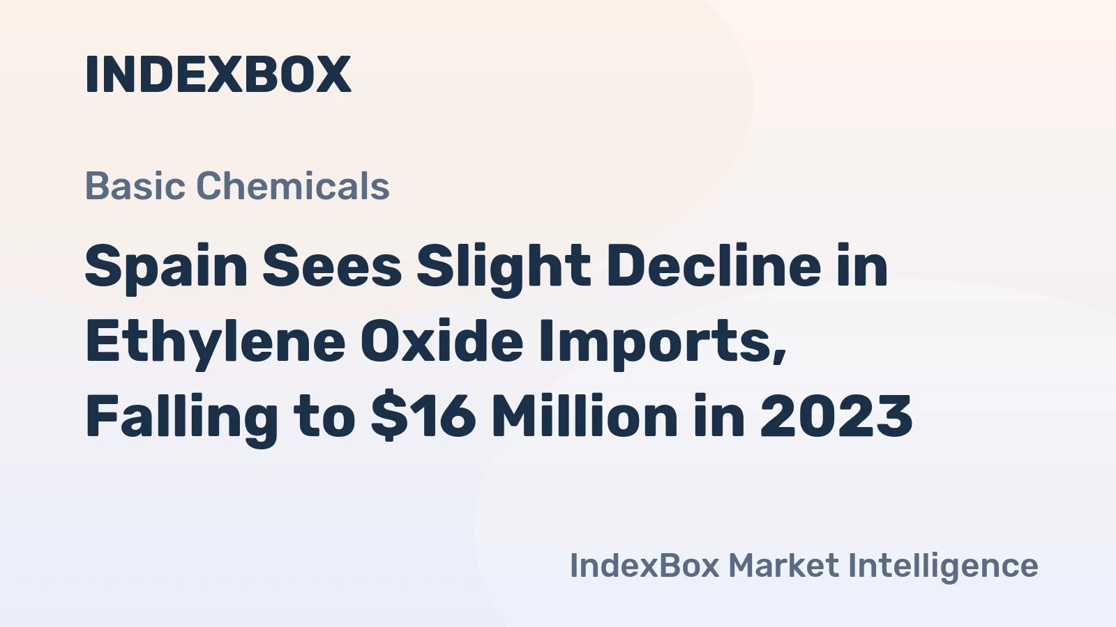 Spain Sees Slight Decline in Ethylene Oxide Imports, Falling to $16 Million in 2023