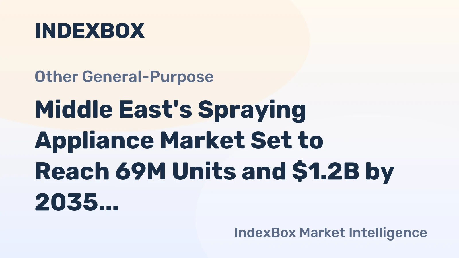Middle East's Spraying Appliance Market Set to Reach 69M Units and $1.2B by 2035
