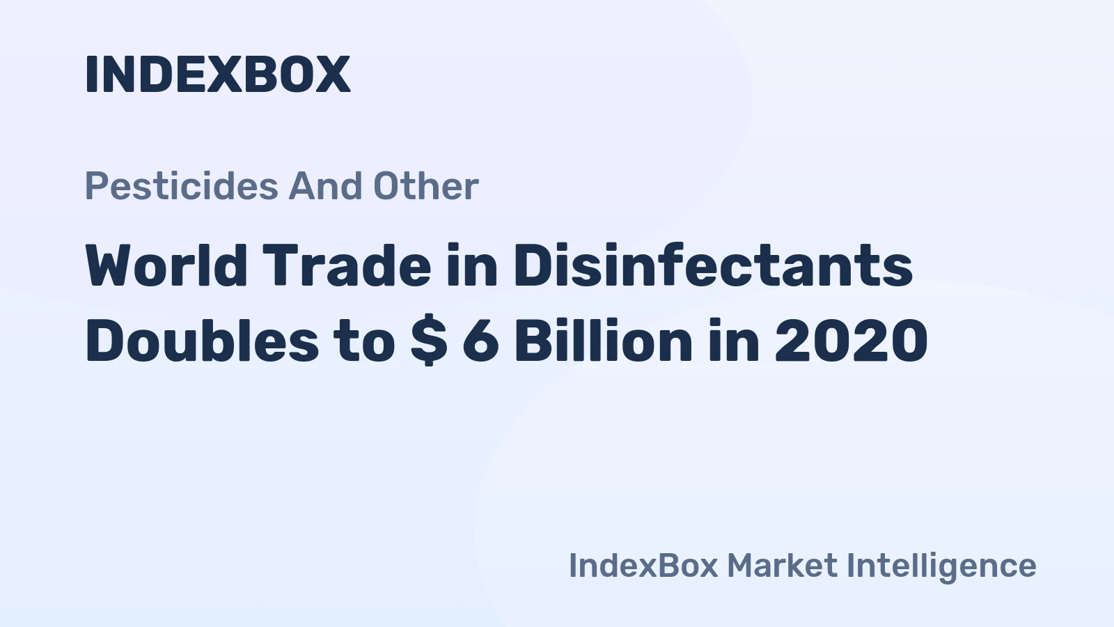 World Trade in Disinfectants Doubles to $ 6 Billion in 2020