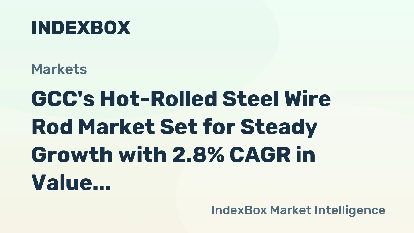 GCC's Hot-Rolled Steel Wire Rod Market Set for Steady Growth with 2.8% CAGR in Value