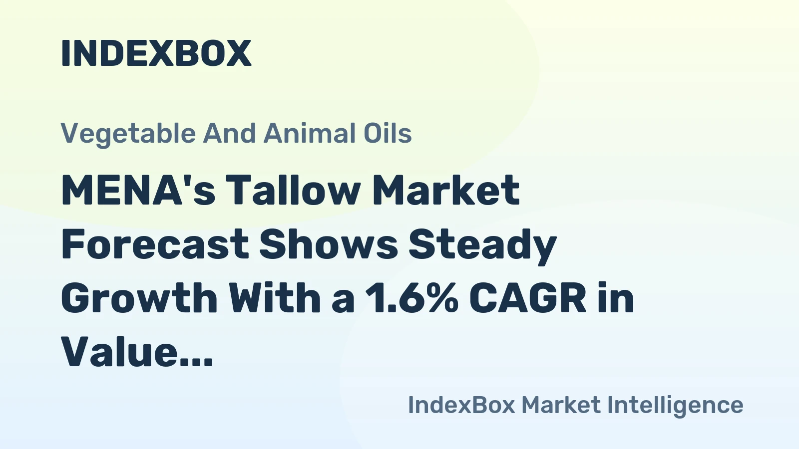 MENA's Tallow Market Forecast Shows Steady Growth With a 1.6% CAGR in Value