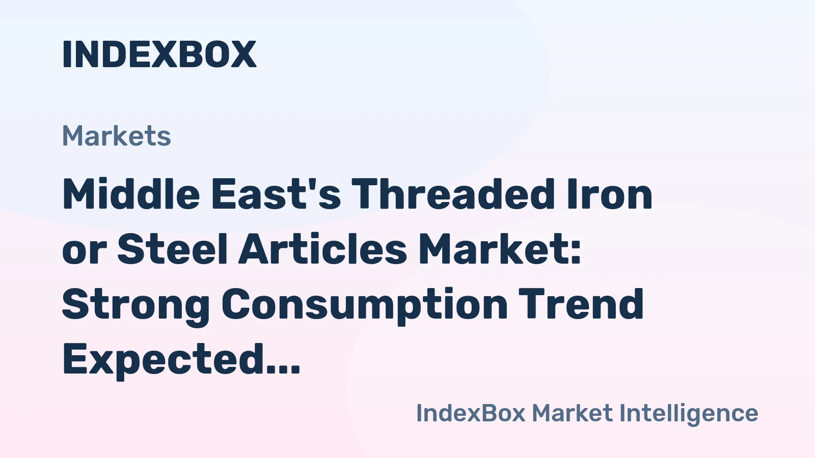 Middle East's Threaded Iron or Steel Articles Market: Strong Consumption Trend Expected to Continue, Reaching 251K Tons and $1.6B by 2035