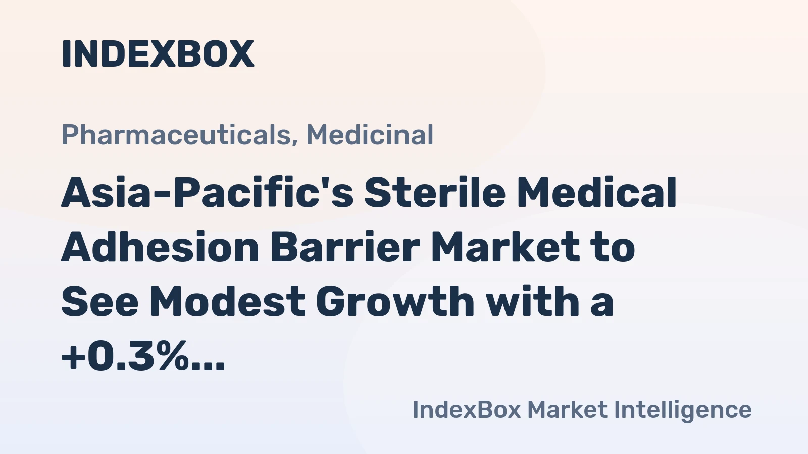 Asia-Pacific's Sterile Medical Adhesion Barrier Market to See Modest Growth with a +0.3% Volume CAGR Through 2035