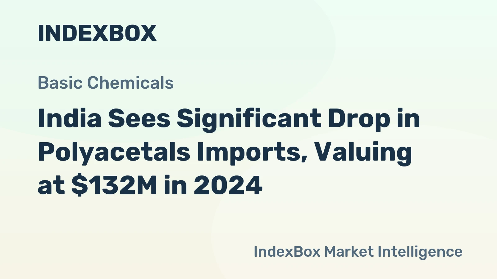 India Sees Significant Drop in Polyacetals Imports, Valuing at $132M in 2024