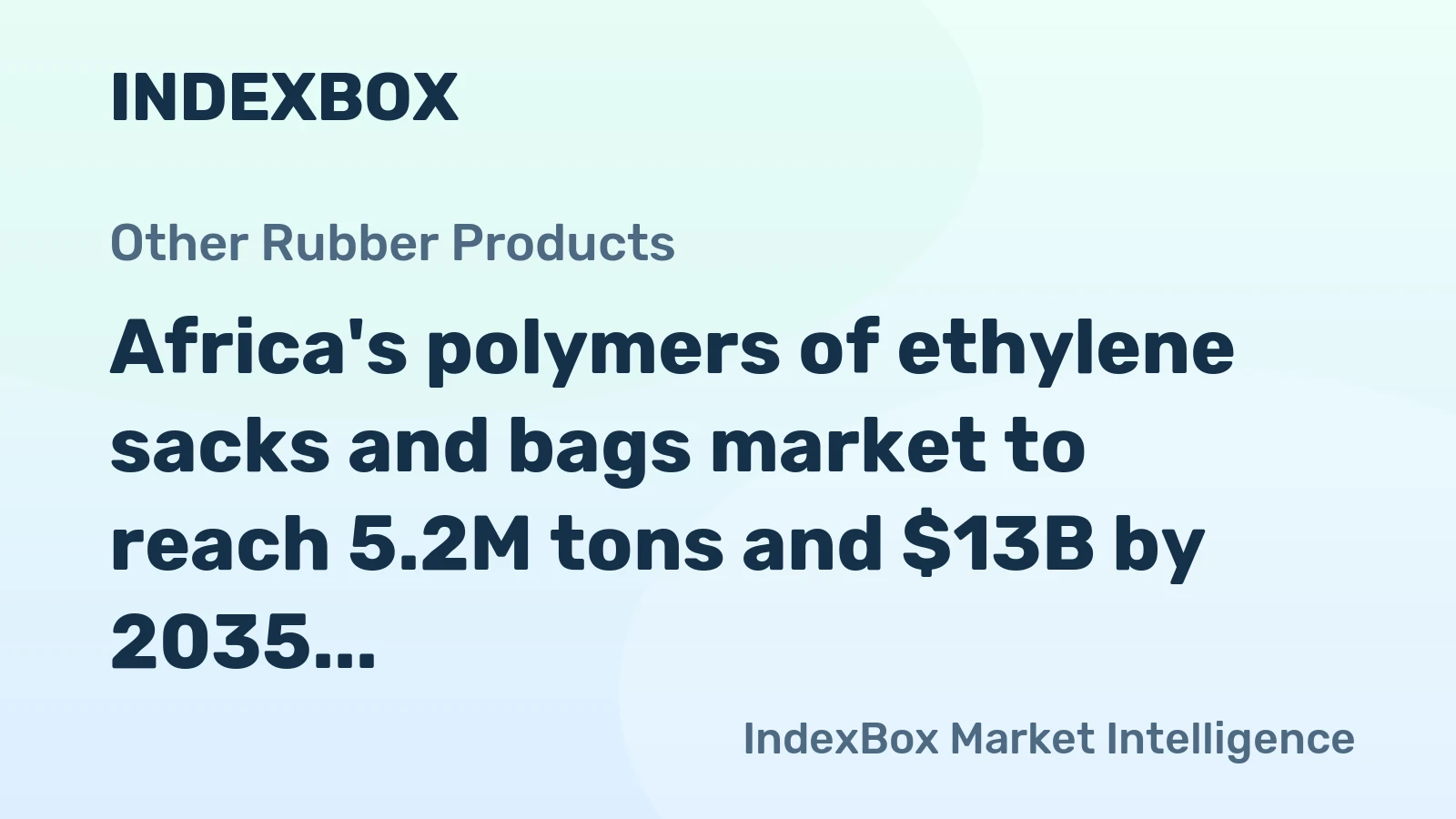 Africa's polymers of ethylene sacks and bags market to reach 5.2M tons and $13B by 2035 with +1.5% and +1.8% CAGR