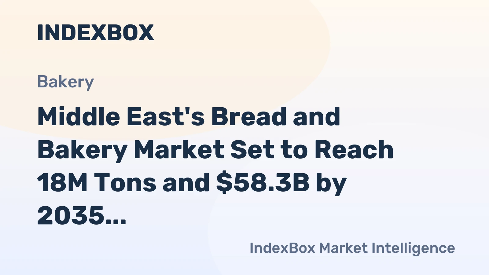 Middle East's Bread and Bakery Market Set to Reach 18M Tons and $58.3B by 2035, Driven by Increasing Demand