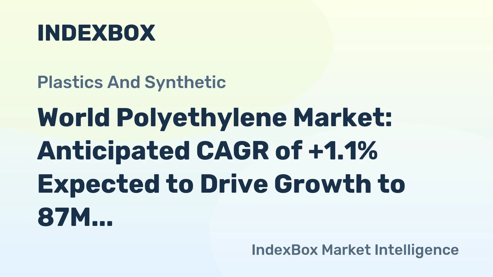 World Polyethylene Market: Anticipated CAGR of +1.1% Expected to Drive Growth to 87M tons by 2035