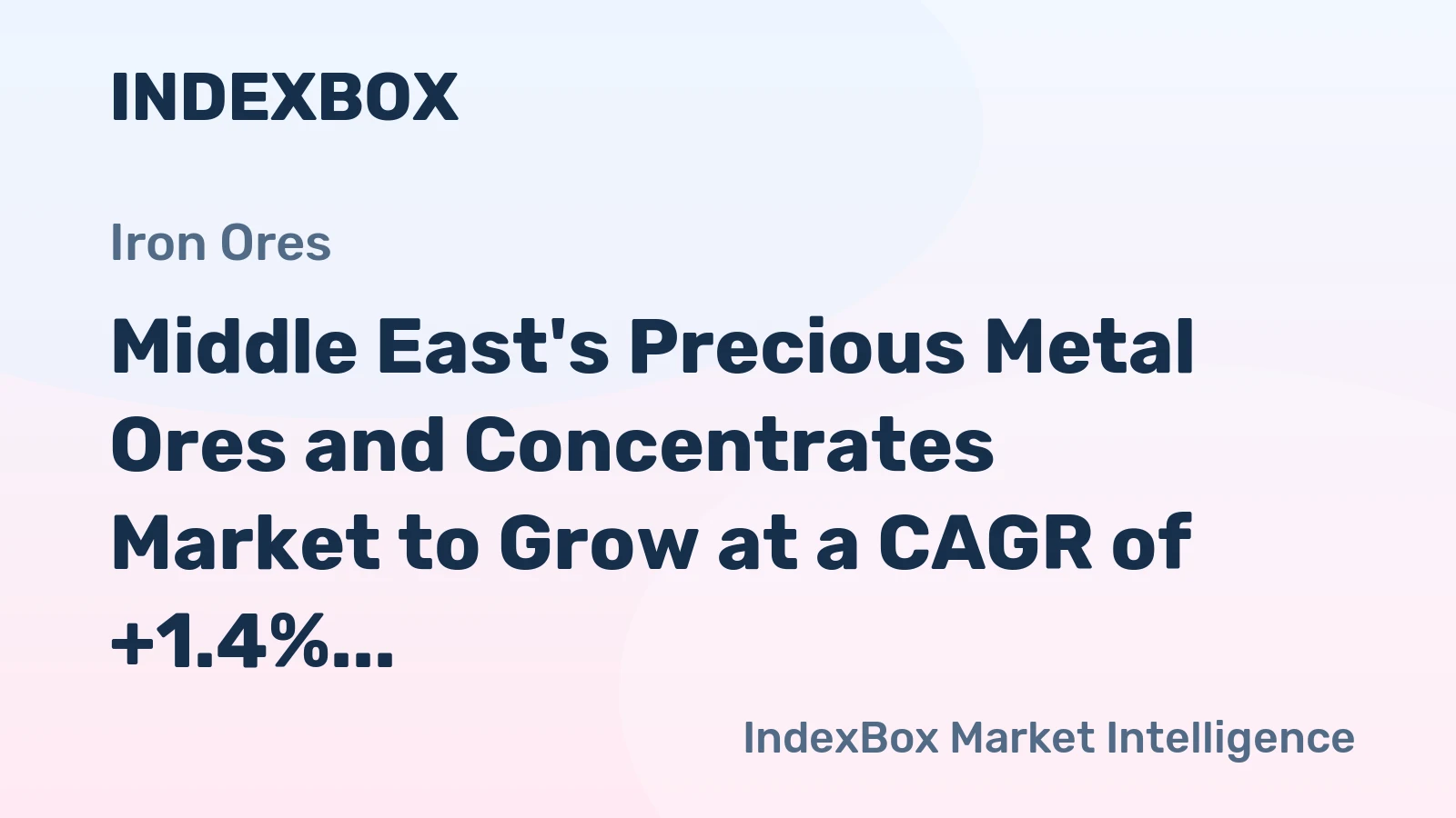 Middle East's Precious Metal Ores and Concentrates Market to Grow at a CAGR of +1.4% by 2035