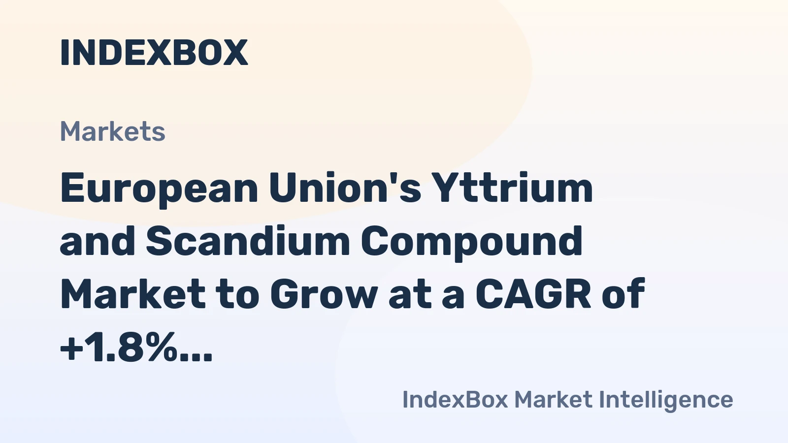 European Union's Yttrium and Scandium Compound Market to Grow at a CAGR of +1.8% from 2024 to 2035