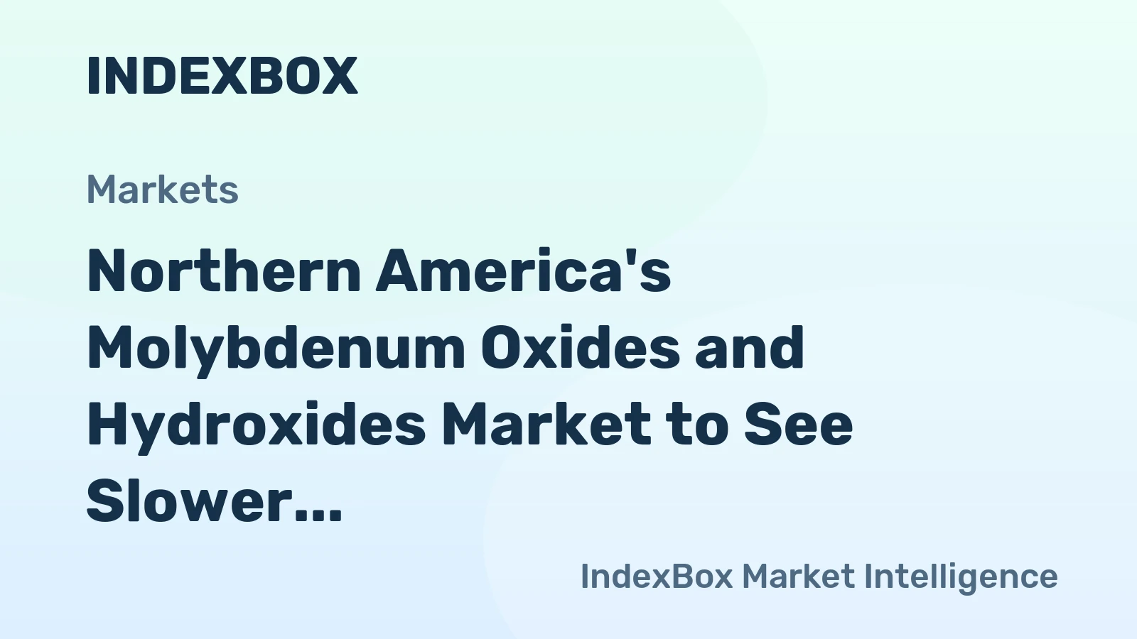 Northern America's Molybdenum Oxides and Hydroxides Market to See Slower Growth at 1.3% CAGR
