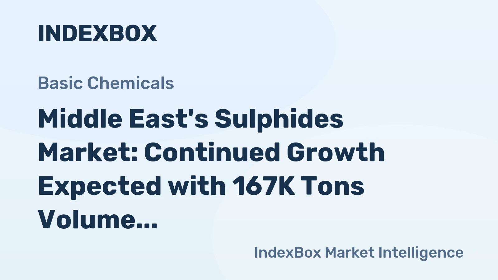 Middle East's Sulphides Market: Continued Growth Expected with 167K Tons Volume and $204M Value by 2035