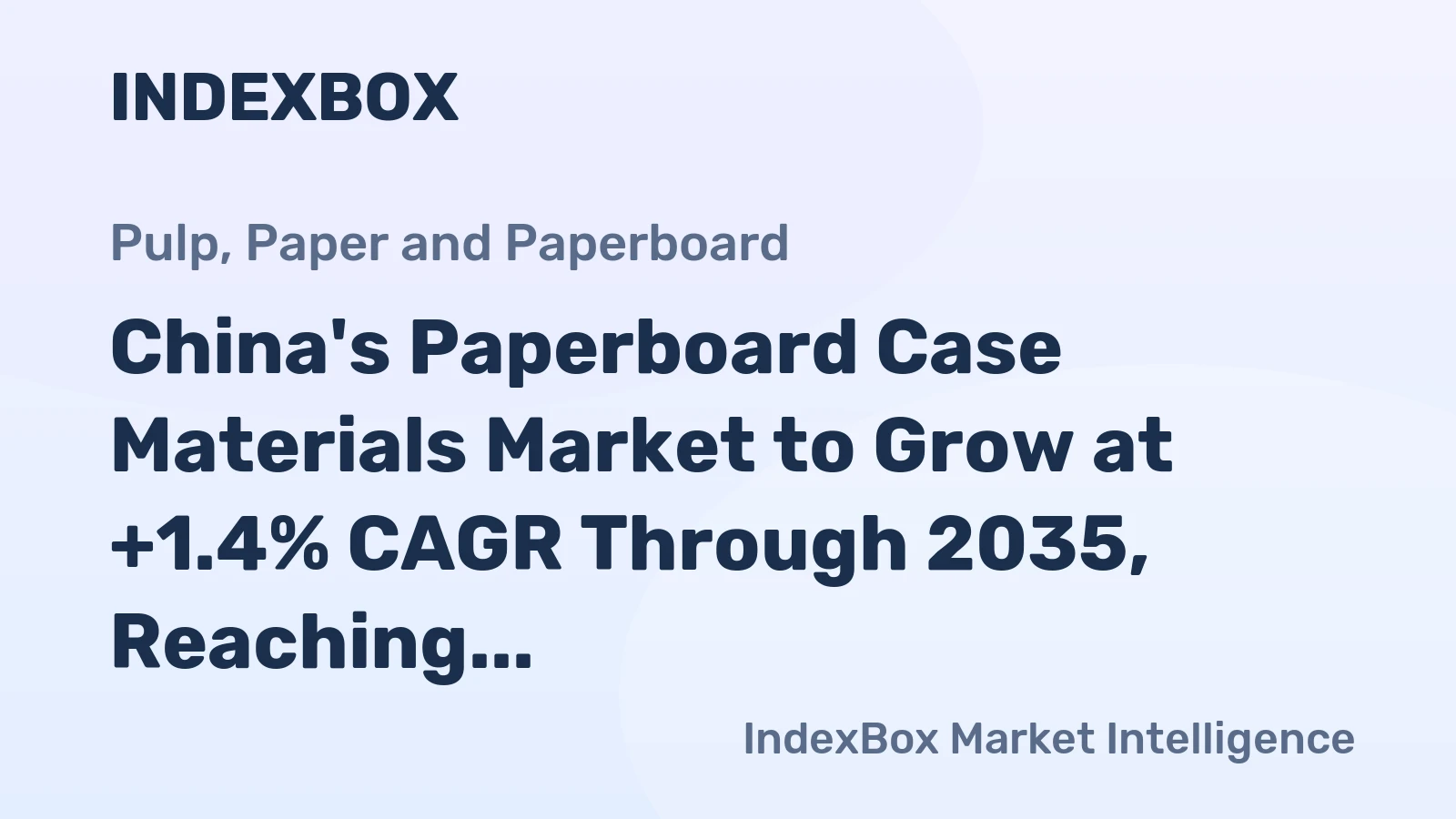 China's Paperboard Case Materials Market to Grow at +1.4% CAGR Through 2035, Reaching $115.2B in Value