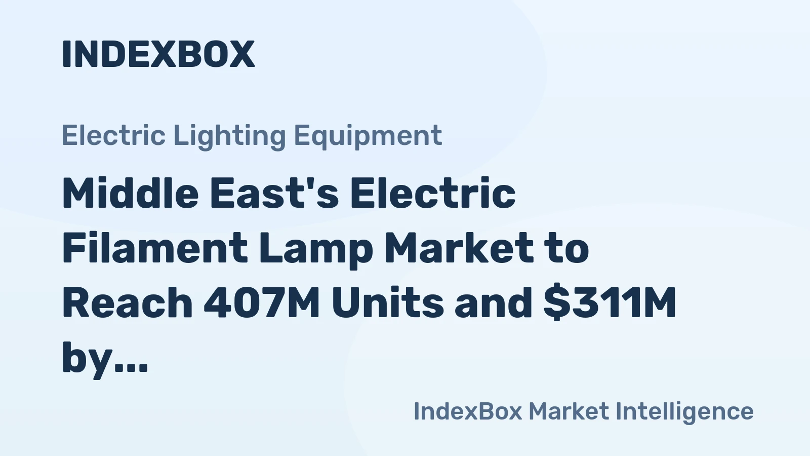 Middle East's Electric Filament Lamp Market to Reach 407M Units and $311M by 2035