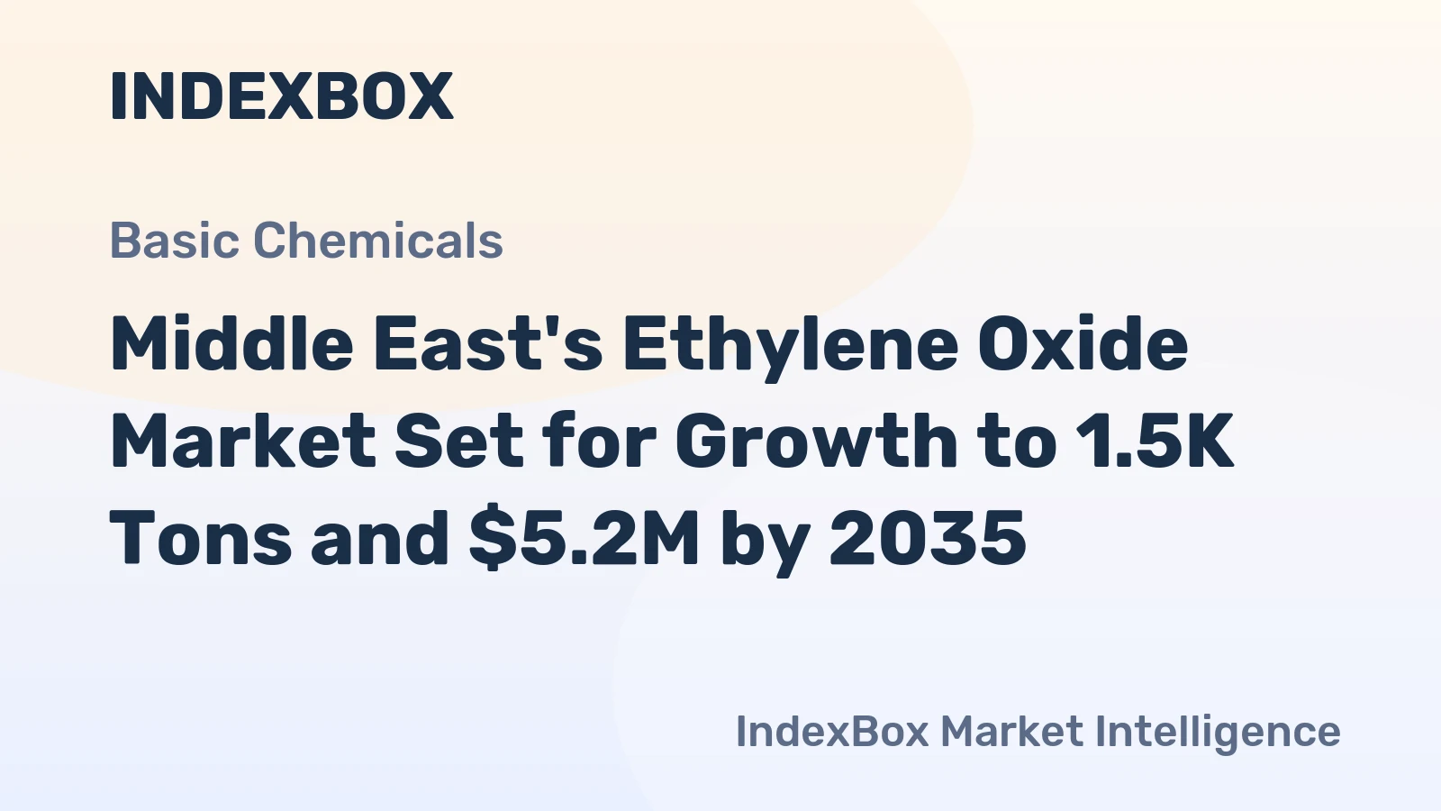 Middle East's Ethylene Oxide Market Set for Growth to 1.5K Tons and $5.2M by 2035