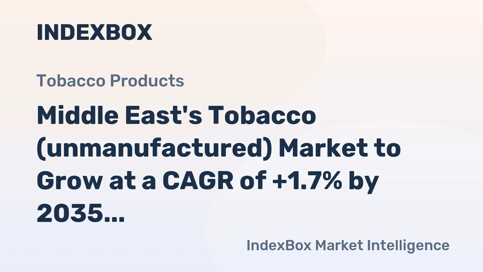 Middle East's Tobacco (unmanufactured) Market to Grow at a CAGR of +1.7% by 2035