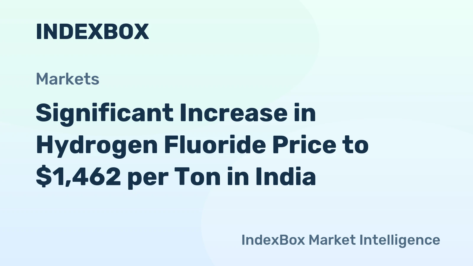 Significant Increase in Hydrogen Fluoride Price to $1,462 per Ton in India