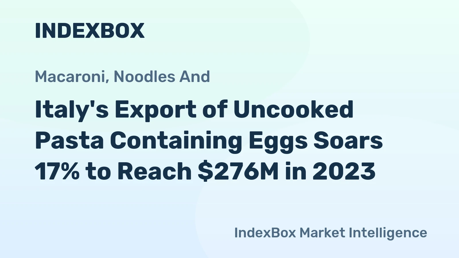 Italy's Export of Uncooked Pasta Containing Eggs Soars 17% to Reach $276M in 2023