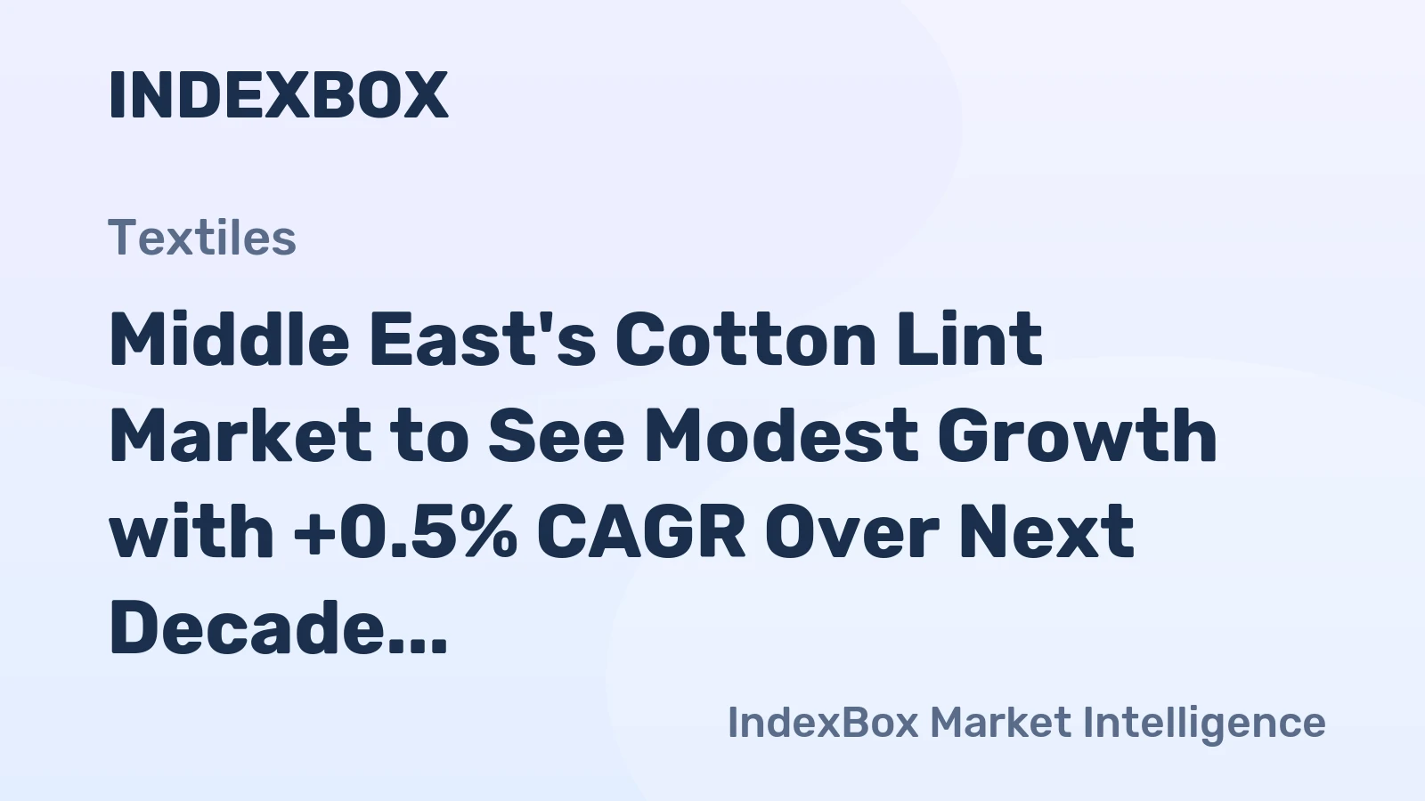 Middle East's Cotton Lint Market to See Modest Growth with +0.5% CAGR Over Next Decade