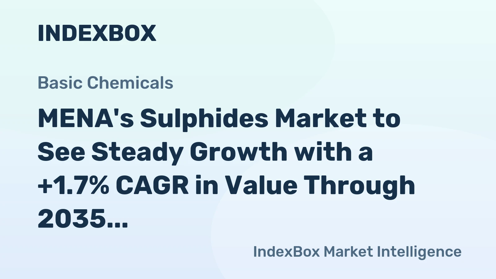 MENA's Sulphides Market to See Steady Growth with a +1.7% CAGR in Value Through 2035