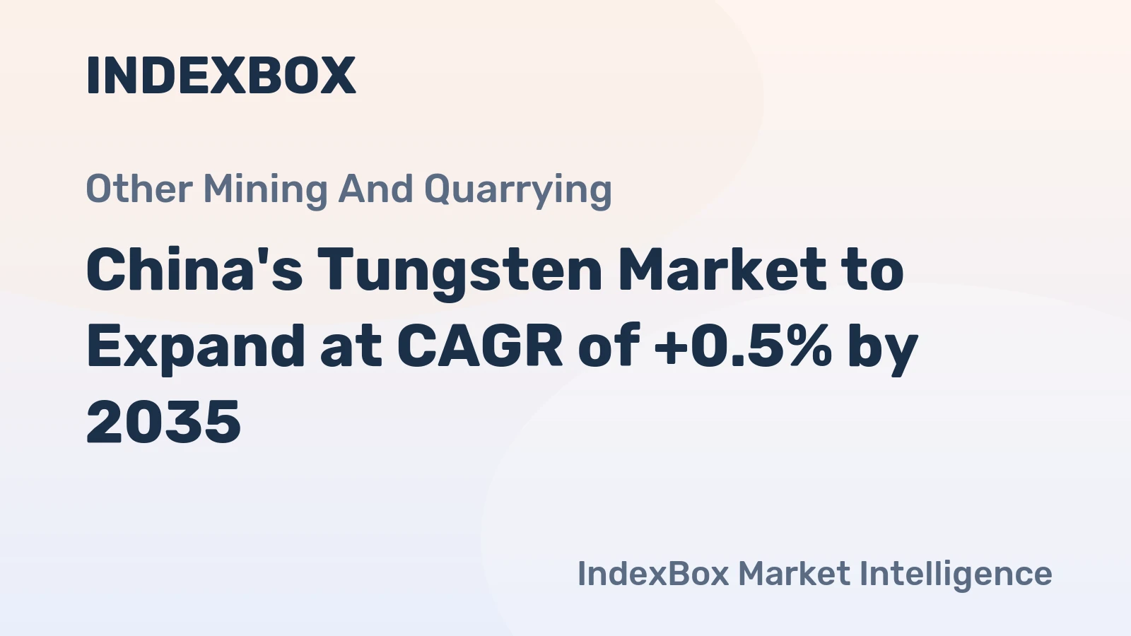 China's Tungsten Market to Expand at CAGR of +0.5% by 2035