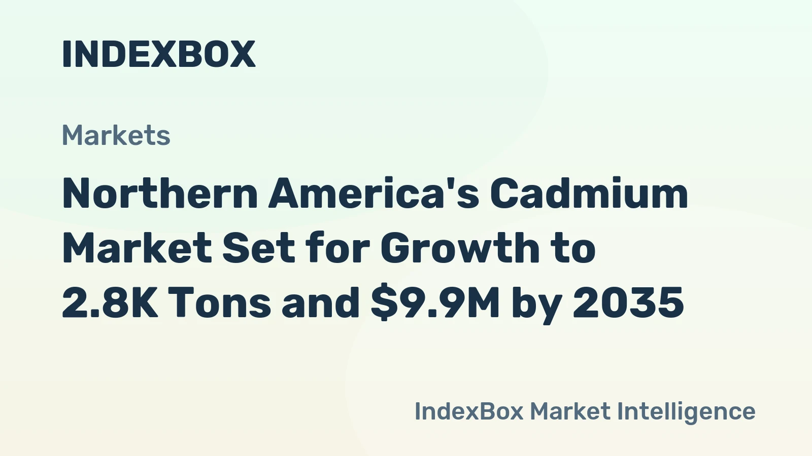 Northern America's Cadmium Market Set for Growth to 2.8K Tons and $9.9M by 2035