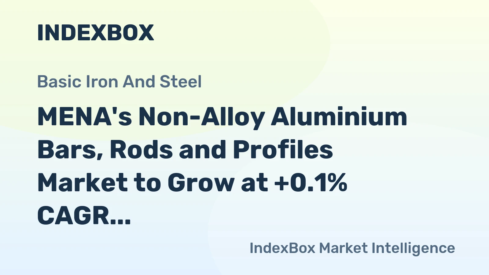 MENA's Non-Alloy Aluminium Bars, Rods and Profiles Market to Grow at +0.1% CAGR, Reaching 762K Tons by 2035