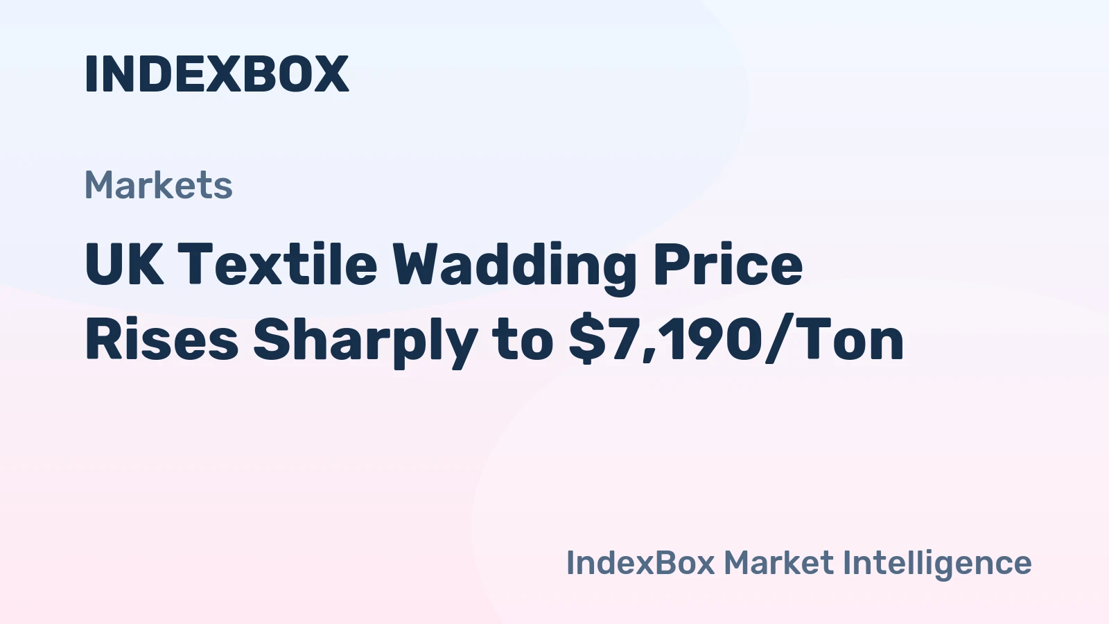 UK Textile Wadding Price Rises Sharply to $7,190/Ton