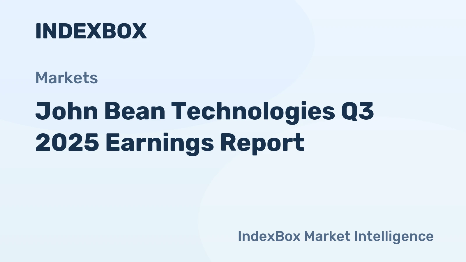 John Bean Technologies Q3 2025 Earnings Report