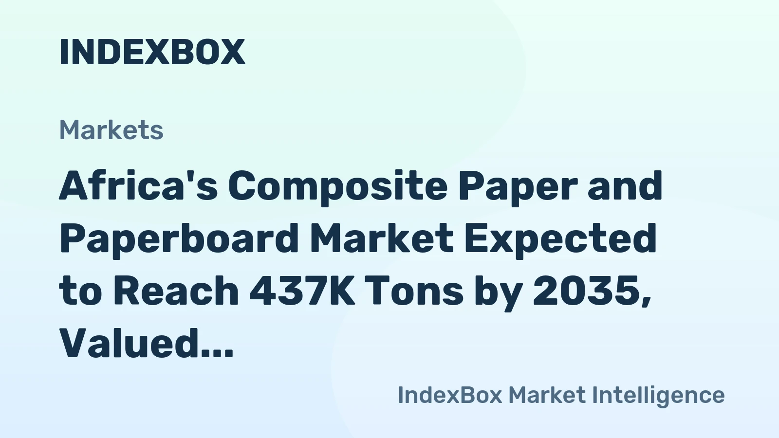 Africa's Composite Paper and Paperboard Market Expected to Reach 437K Tons by 2035, Valued at $573M