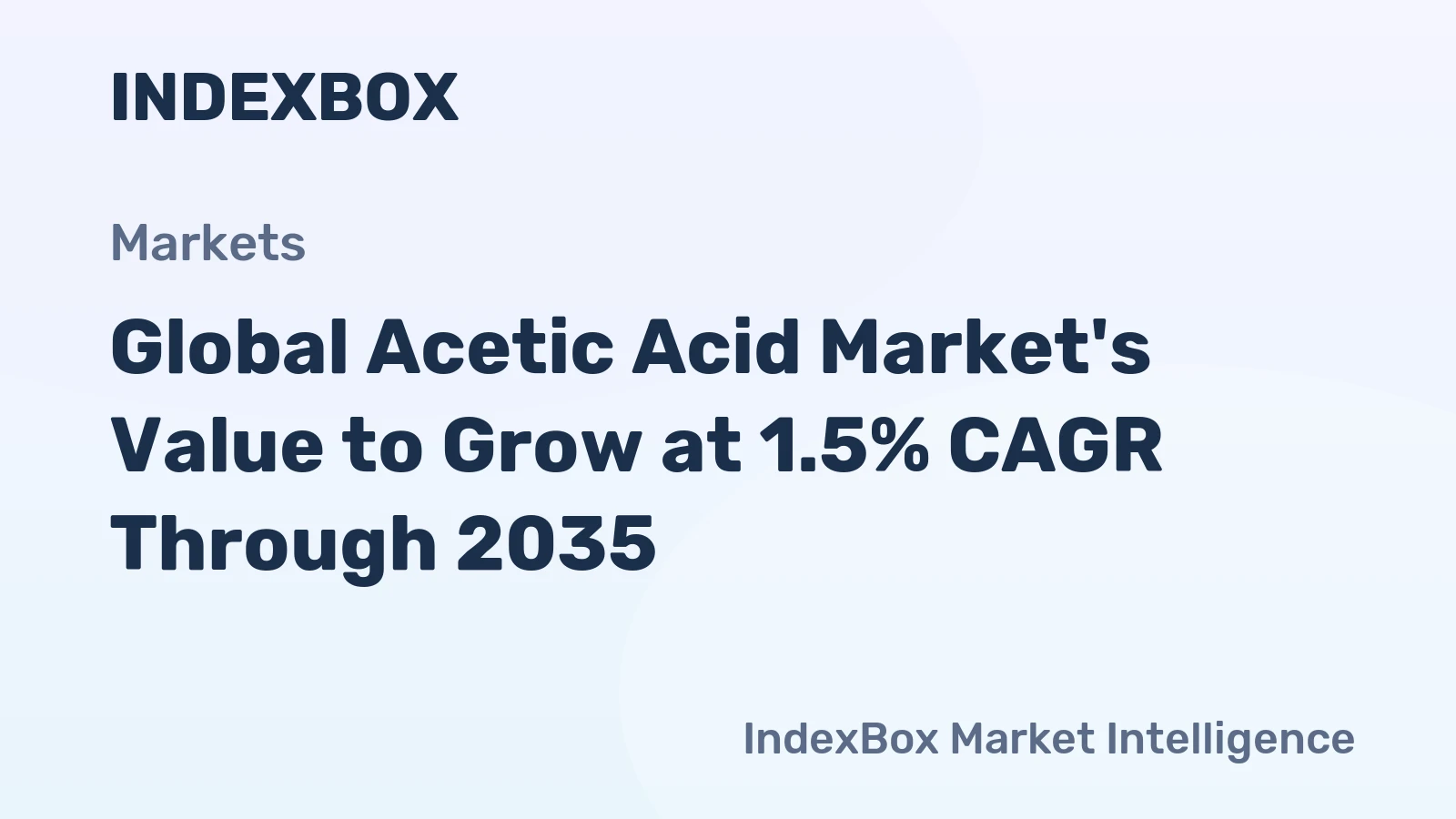 Global Acetic Acid Market's Value to Grow at 1.5% CAGR Through 2035