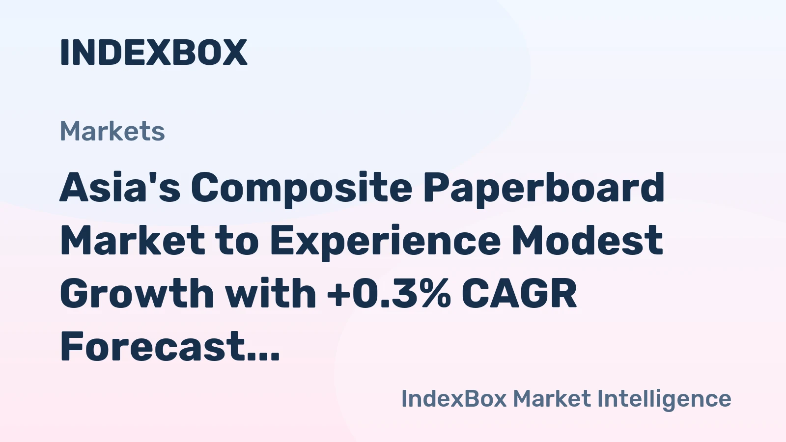 Asia's Composite Paperboard Market to Experience Modest Growth with +0.3% CAGR Forecast
