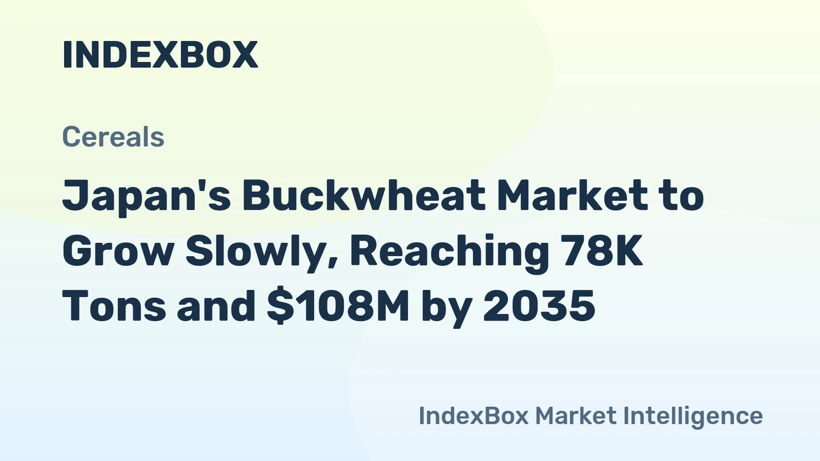 Japan's Buckwheat Market to Grow Slowly, Reaching 78K Tons and $108M by 2035