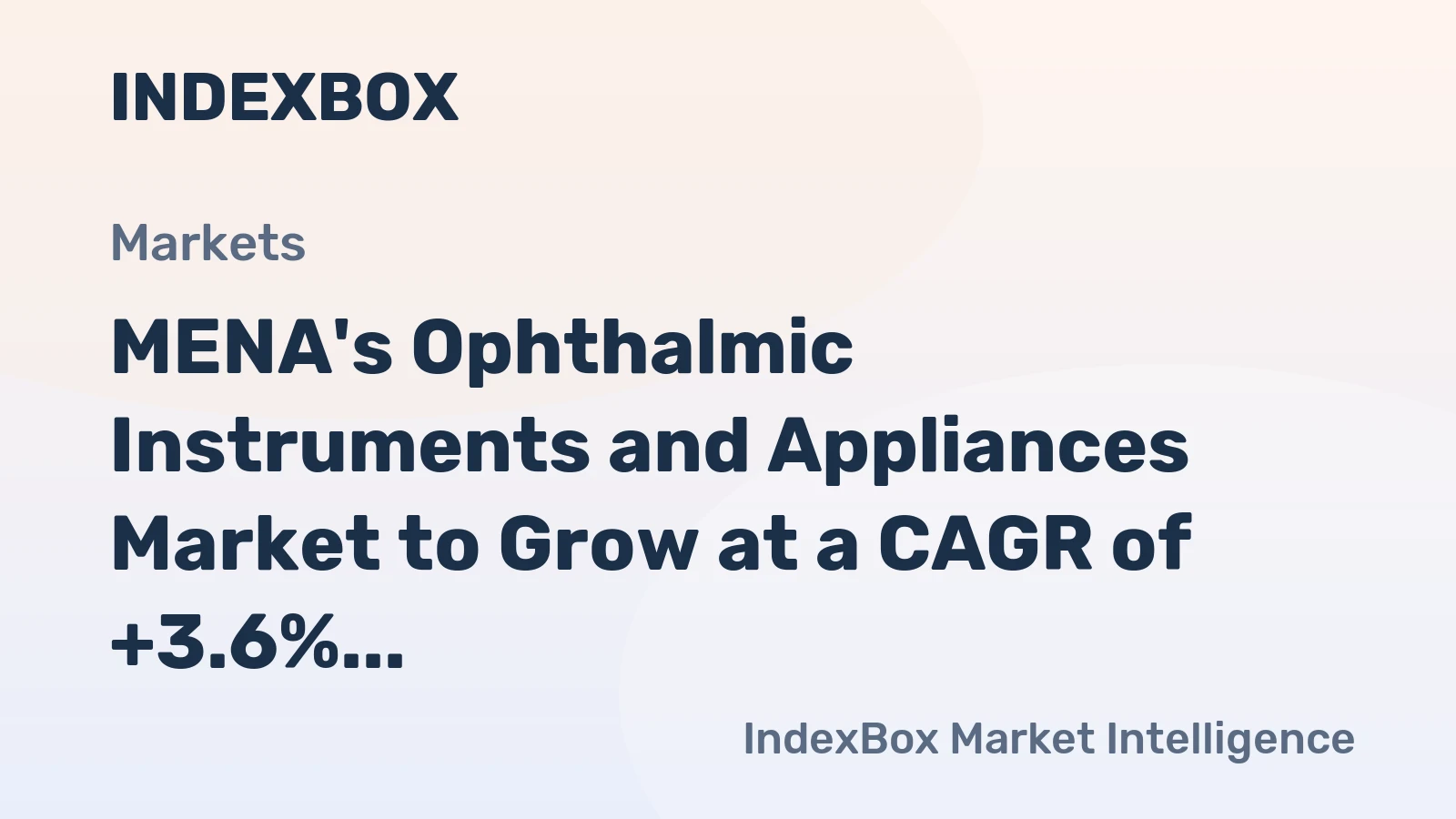 MENA's Ophthalmic Instruments and Appliances Market to Grow at a CAGR of +3.6% by 2035