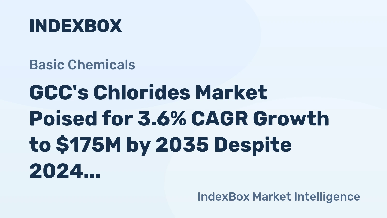 GCC's Chlorides Market Poised for 3.6% CAGR Growth to $175M by 2035 Despite 2024 Contraction