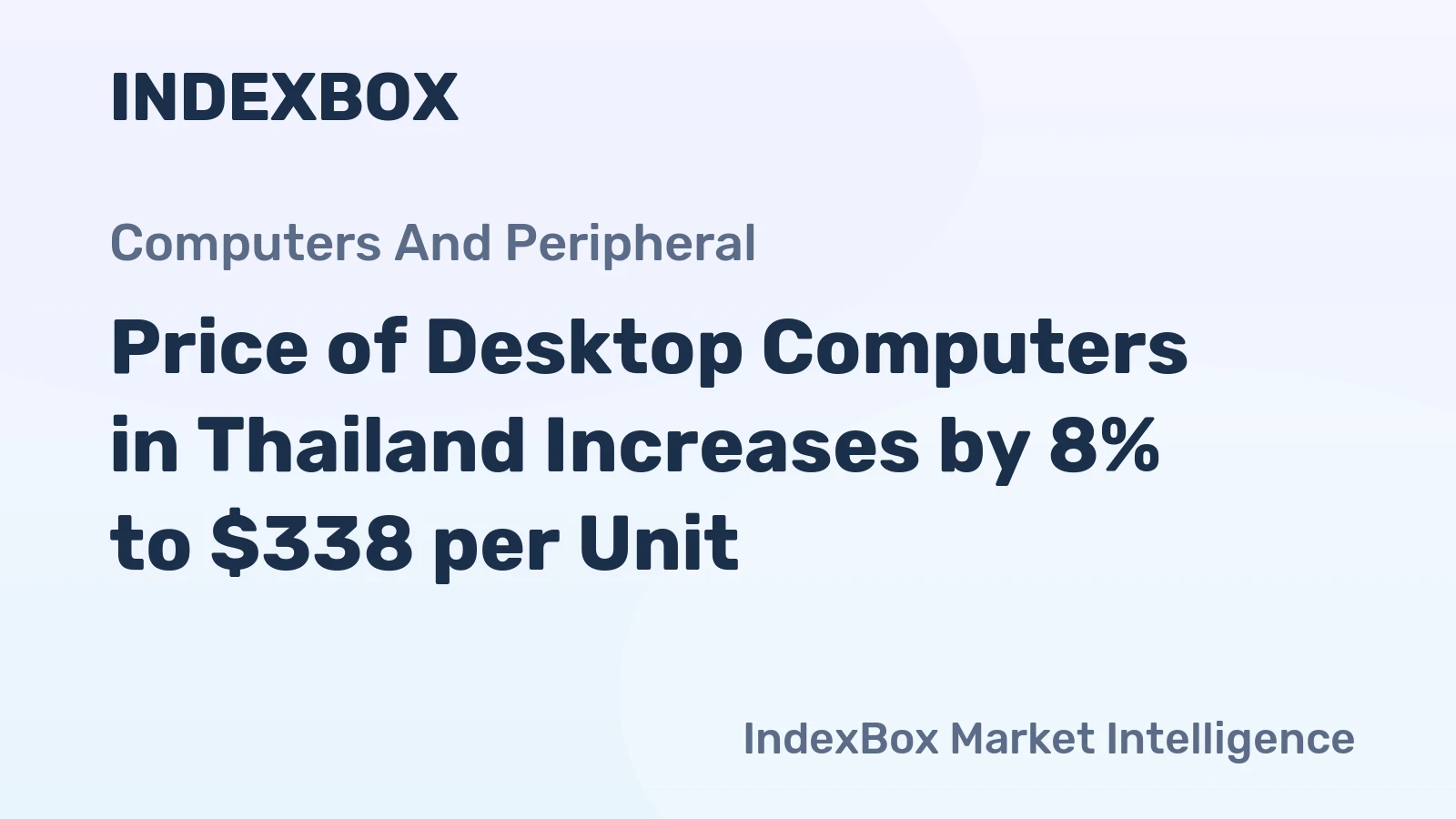 Price of Desktop Computers in Thailand Increases by 8% to $338 per Unit